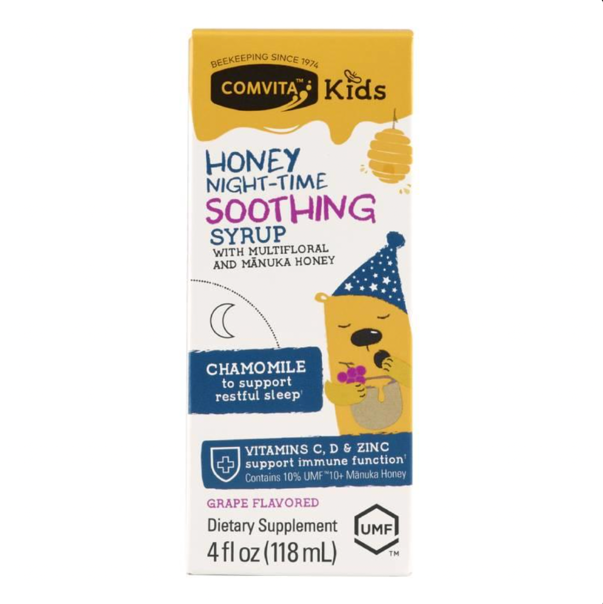 Comvita Kids Honey Night-Time Soothing Syrup 118ml grape flavor – Bio ...