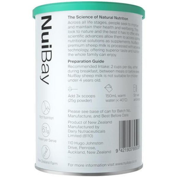 New Zealand Nuibay Pure Sheep Whole Milk Powder 400g – Bio Herb NZ